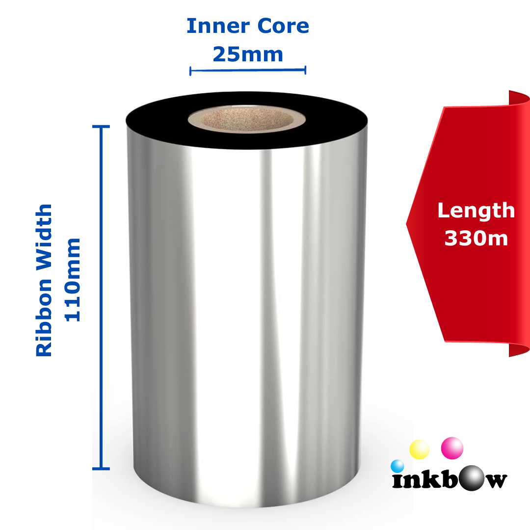 Premium Wax-Resin Ribbon (110mm x 330m) - 10% More Print