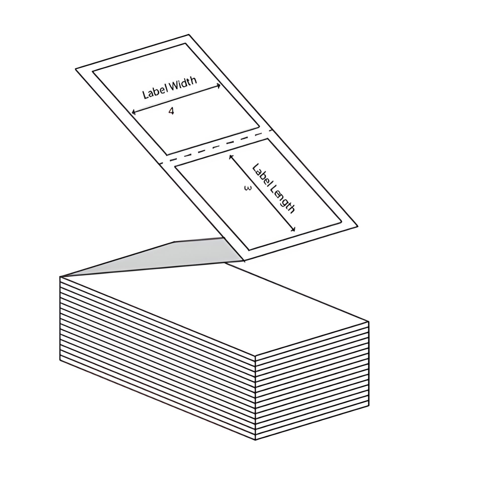 Where To Buy Cheap 4 x 3 Inch Direct Thermal Fanfold Labels 500 pcs for ...