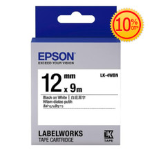 Original Epson LK-4WBN LabelWorks Tape Cartridge (12mm Black on White ...