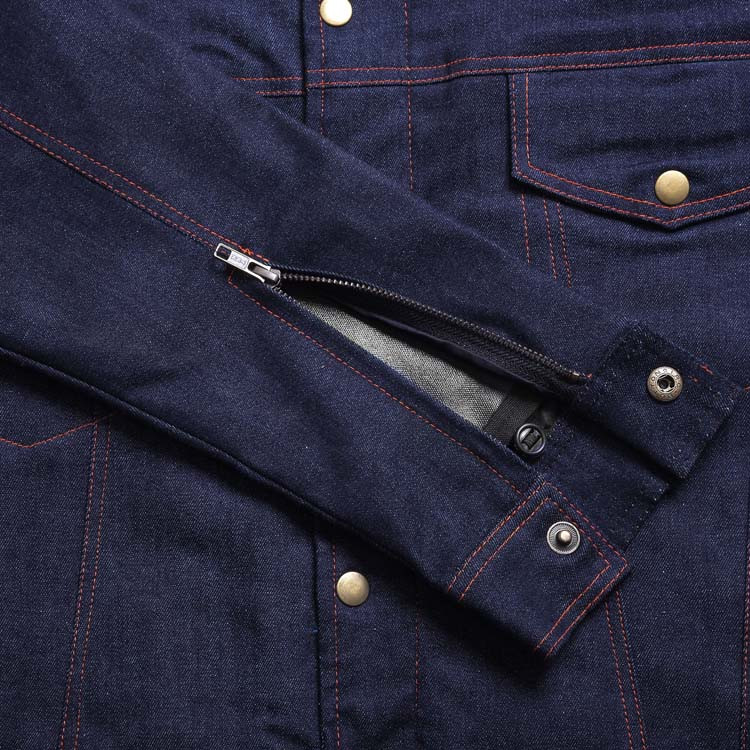 Roadster Blue Denim Motorcycle Jacket reinforced with protective aramid ...
