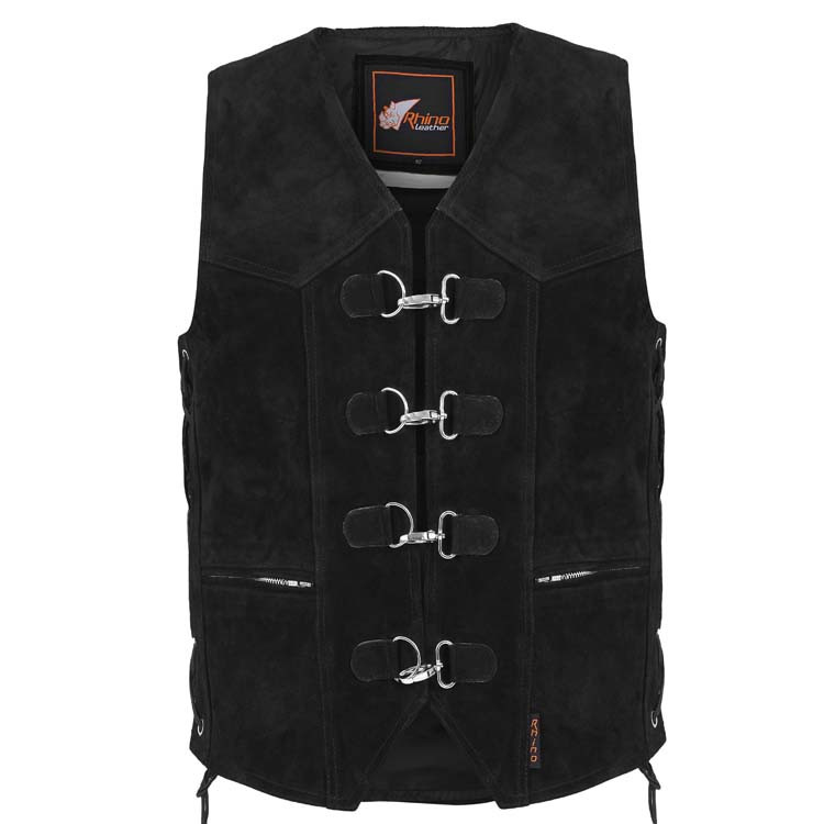 Suede Vest with Metal Clasps