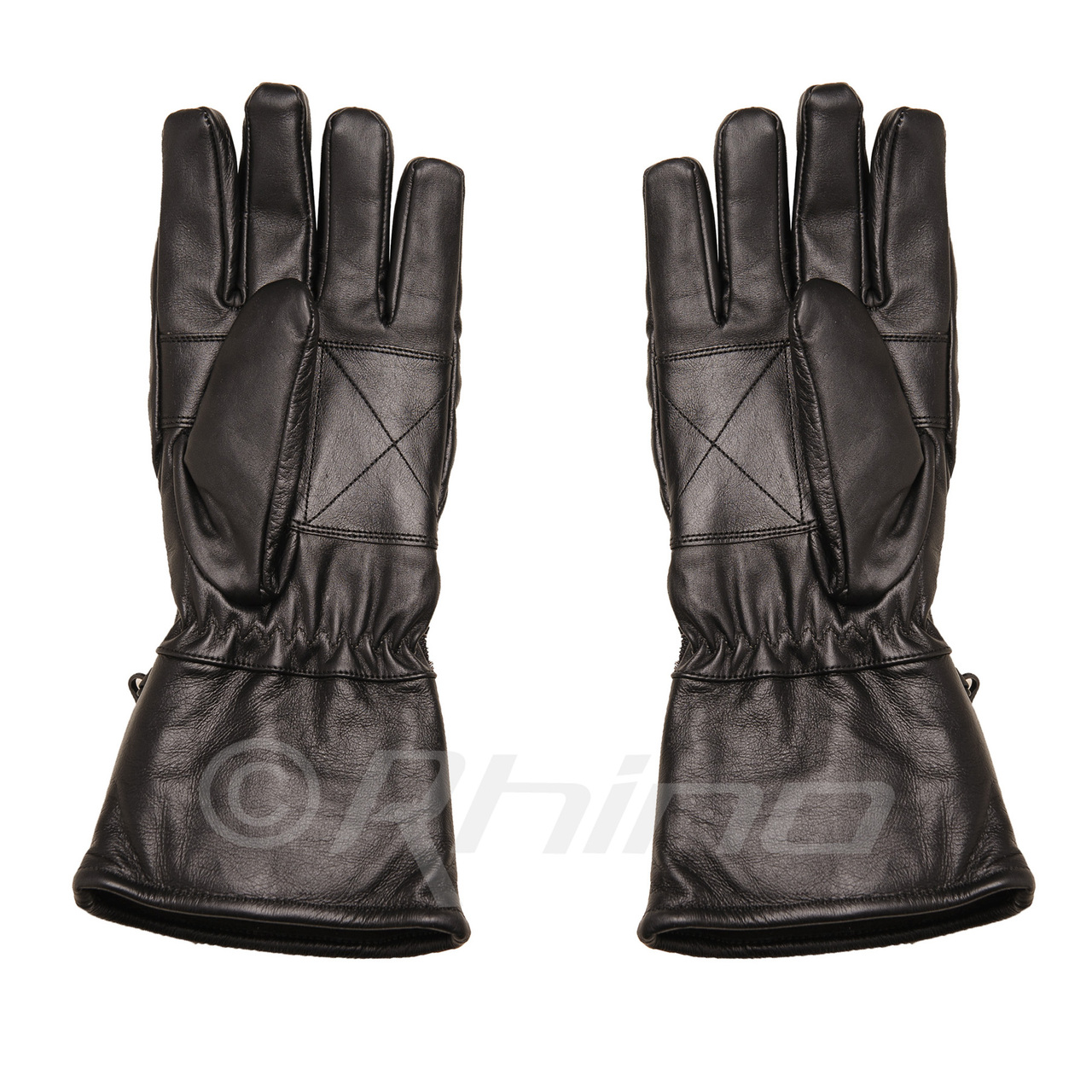Leather Motorcycle Gauntlet Gloves with Rain Cover - RhinoLeather