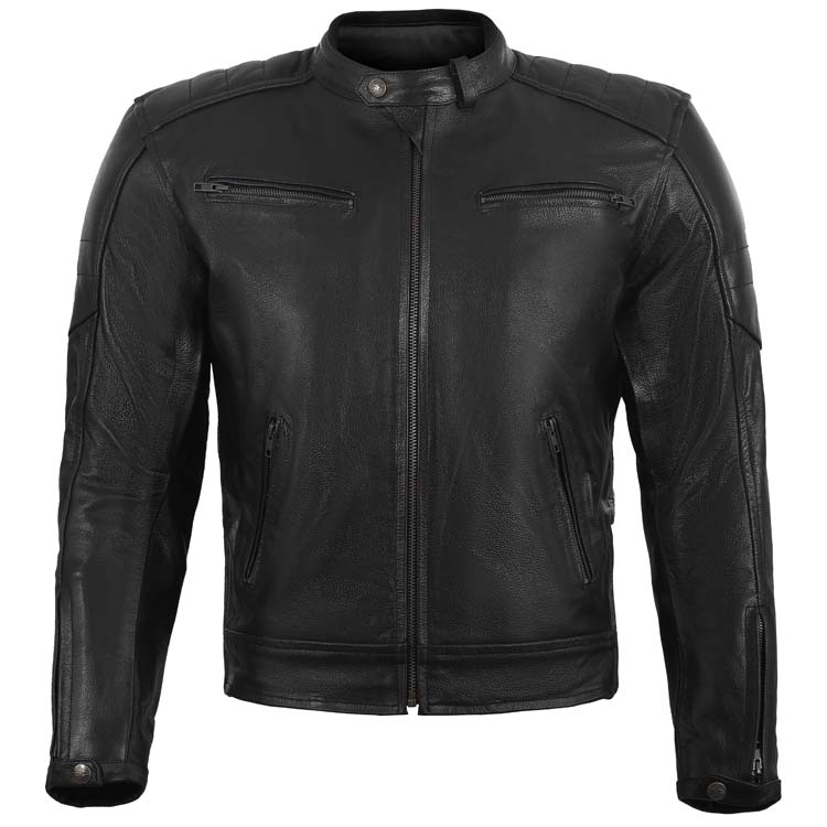 Speedster Black Leather Motorcycle Jacket - Full Grain Leather