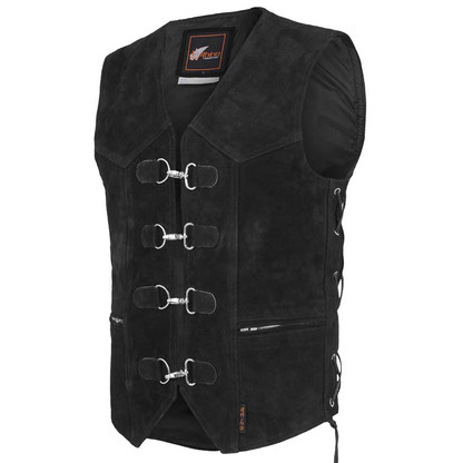 Suede Vest with Metal Clasps