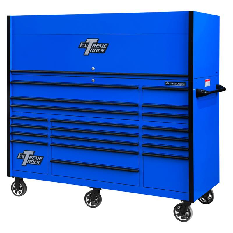 Extreme Tools 72" RX Series 19-Drawer 30" Deep Roller Cabinet w/Hutch ...