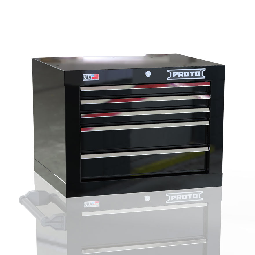 Proto Velocity 27" 5-Drawer Single Bank Top Chest - Black