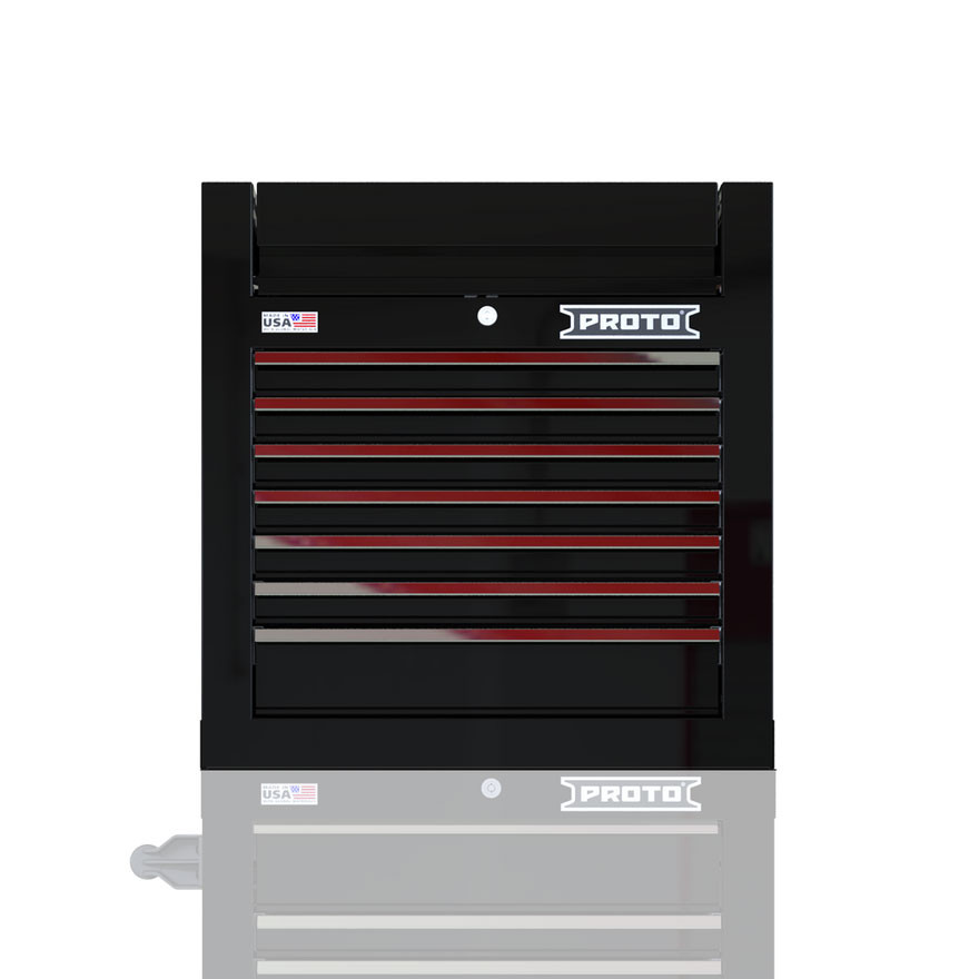 Proto Velocity 27" 7-Drawer Single Bank Top Chest - Black