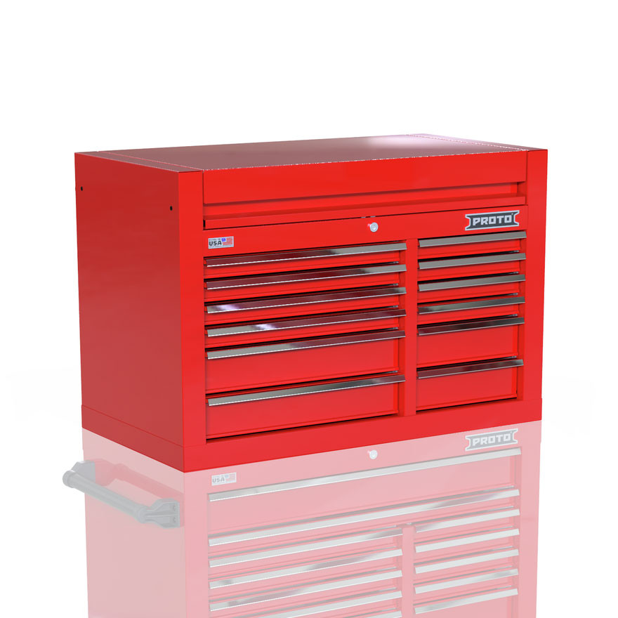 Proto Velocity 42" 12-Drawer Double Bank Top Chest - Red