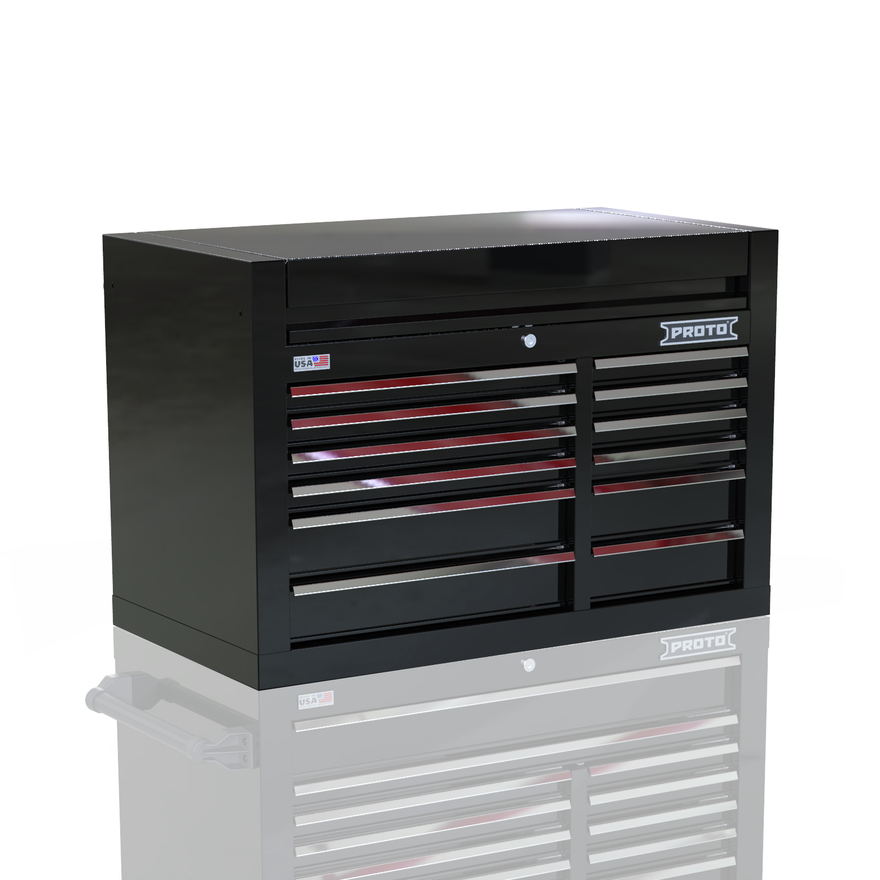 Proto Velocity 42" 12-Drawer Double Bank Top Chest - Black