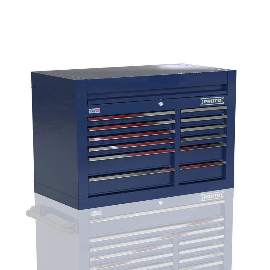 Proto Velocity 42" 12-Drawer Double Bank Top Chest - Blue