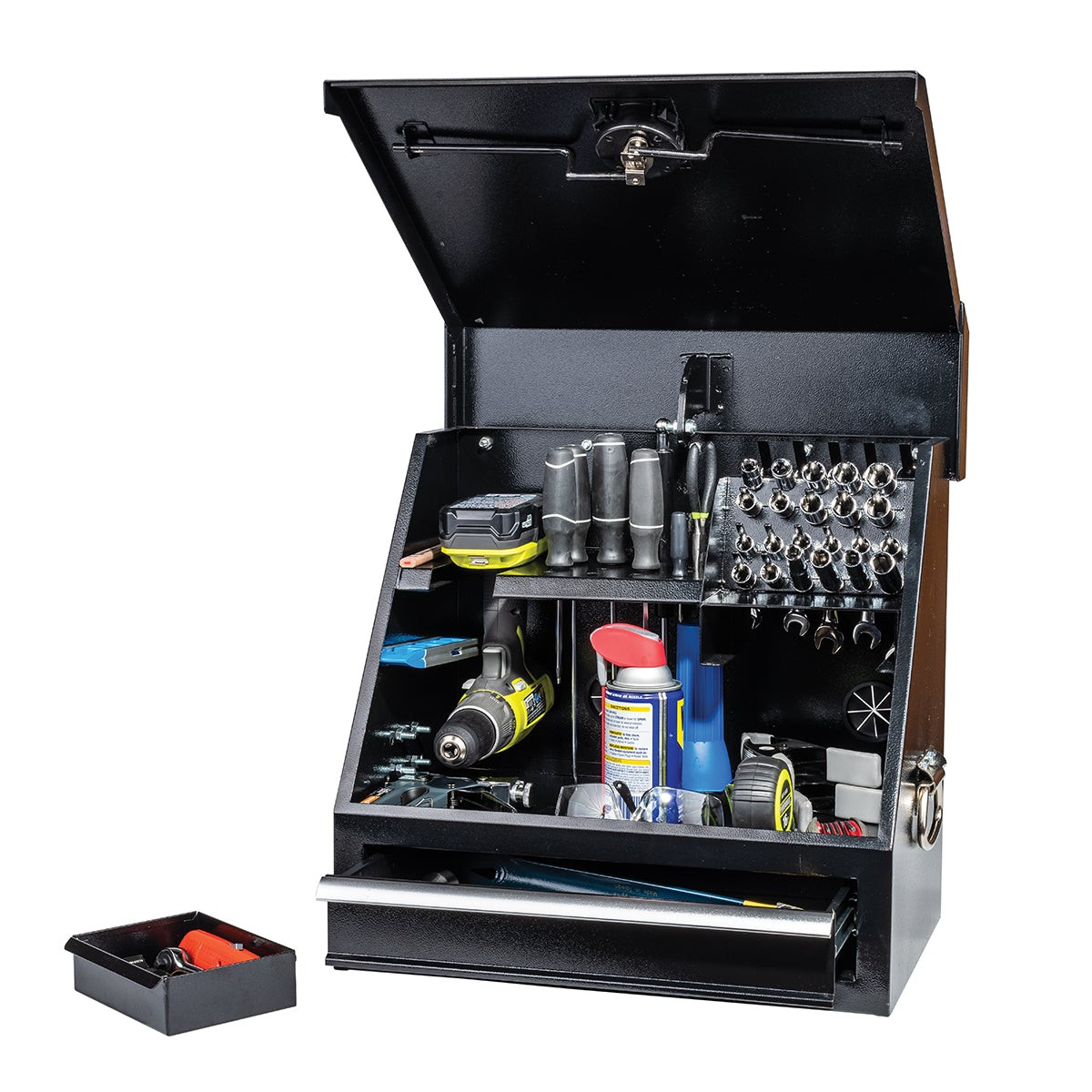 Montezuma 18" x 12" Portable Steel Shopbox - Black | EliteToolboxes.com