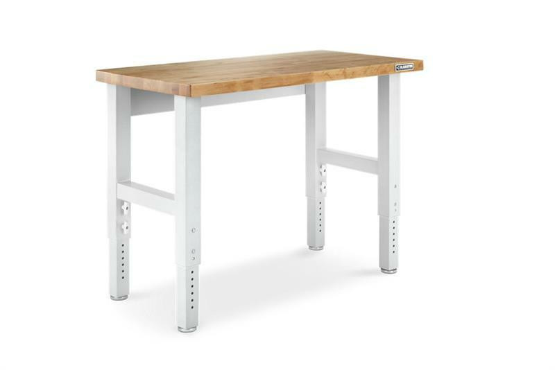 Gladiator Premier White 4' Hardwood Adjustable Height Workbench