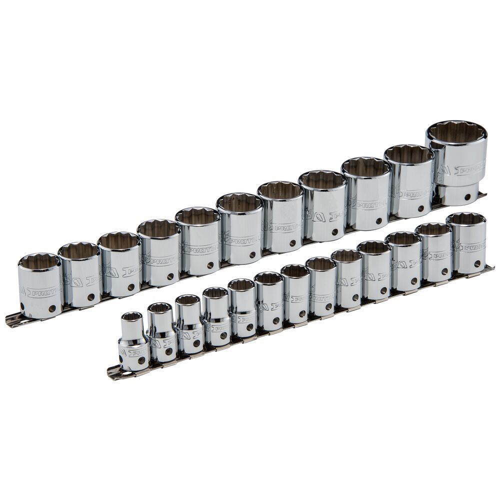 Proto Tether-Ready 1/2" Drive 24 Piece Metric Socket Set - 12 Point