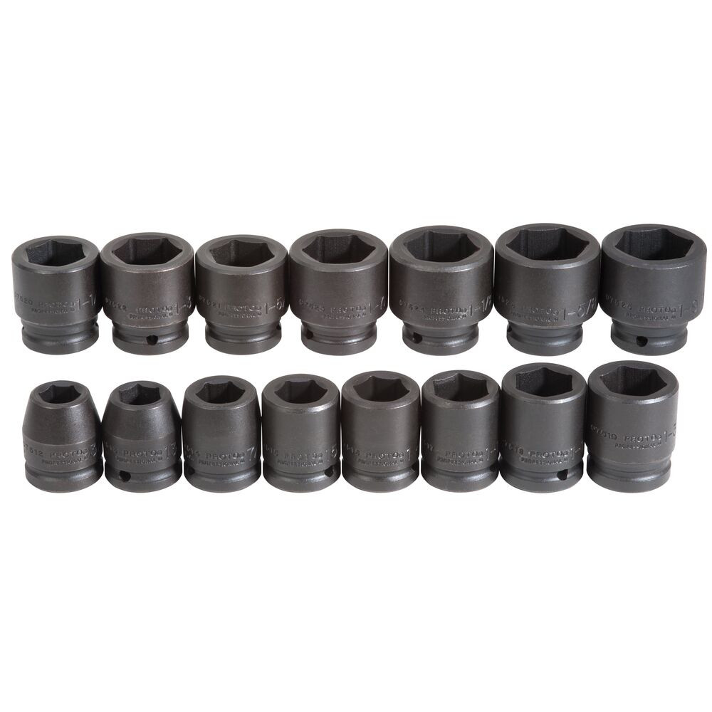 Proto 3/4" Drive 15 Piece Impact Socket Set - 6 Point