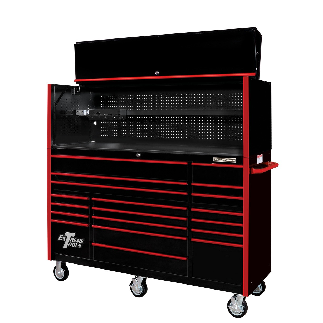 Extreme Tools 72" RX Series 19-Drawer 25" Deep Roller Cabinet w/Hutch ...