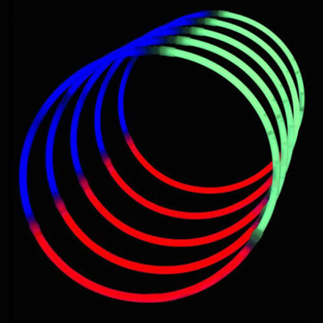 22 Premium Neon Glow Stick Necklaces 25pcs Tri Colour Red Green Blue Event Decor Shop