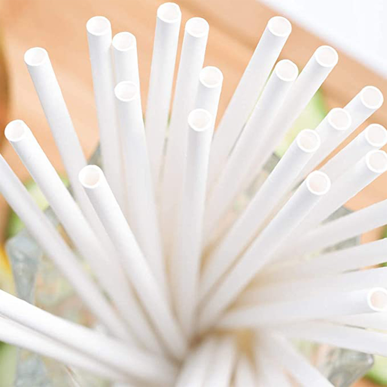 White Biodegradable Paper Straws Pack Of 100 Event Decor Shop