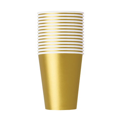 Gold 9oz Paper Cups - (Pack of 14) - Event Decor Shop