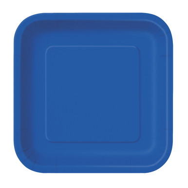 Royal Blue - Square 9" Dinner Plates (Pack of 14) - Event Decor Shop