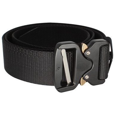 Webbing Belt Heavy Duty Black Buckle - Black