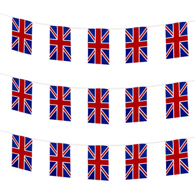 Great Britain Union Jack PVC Bunting Banner - 20 Rectangular Flags