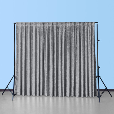 Velvet Backdrop - 3m x 3m - Silver - Event Decor Shop