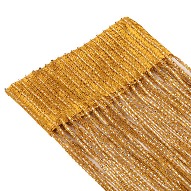 Shiny String Curtain Panel - Gold