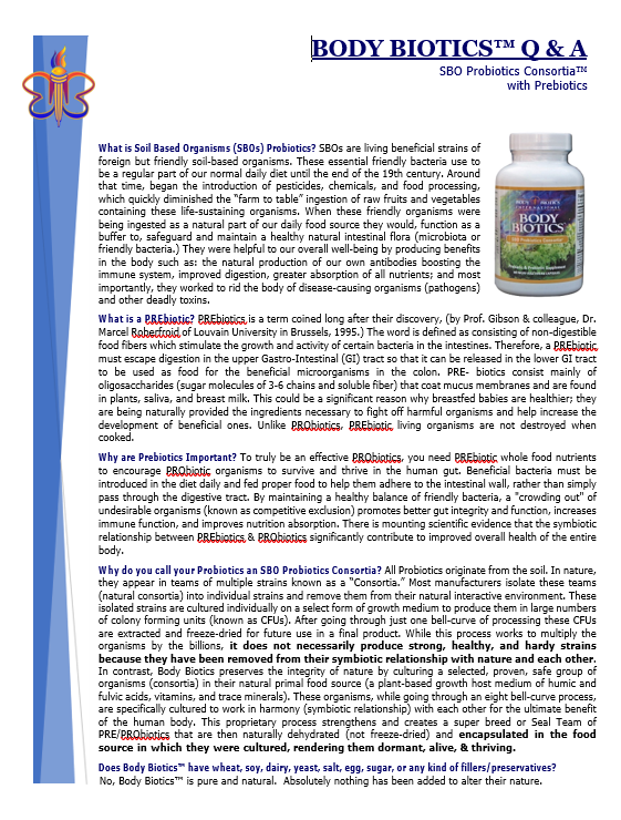 BODY BIOTICS™ SBO Probiotics Consortia™ / 10-Day Starter Pack / 14 ...