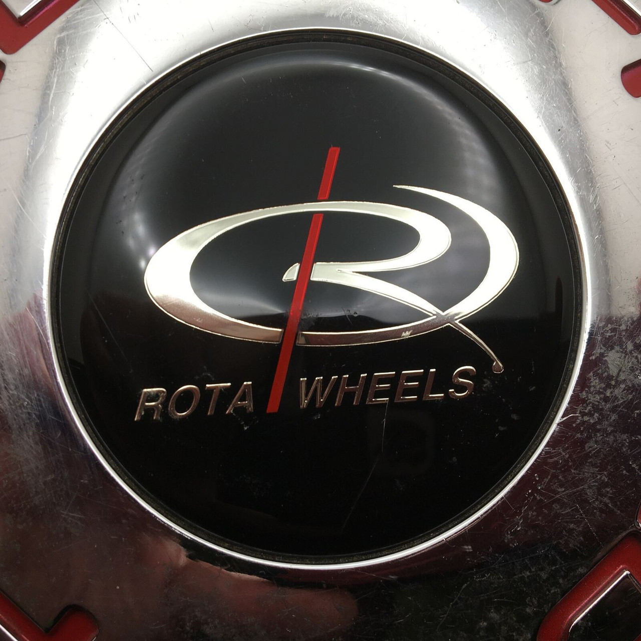 Rota Wheels Center Cap Chrome with Red Letterning - Taz Wheels