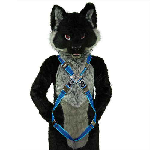 X-Harness with Leg-Straps and Patch [2-colored] - Crunchycurl Creations