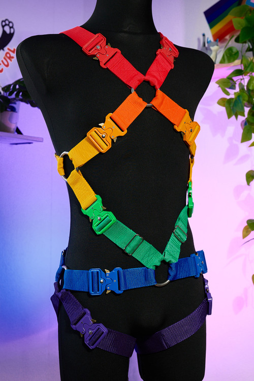 [PREMADE] Diamond X-Harness with Leg-Straps (Rainbow Buckles Edition ...