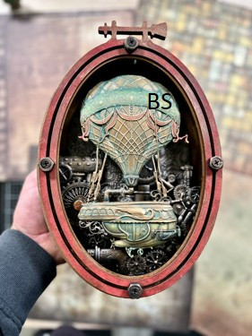 Steampunk Balloon Shadow Box by Antonis Tzanidakis