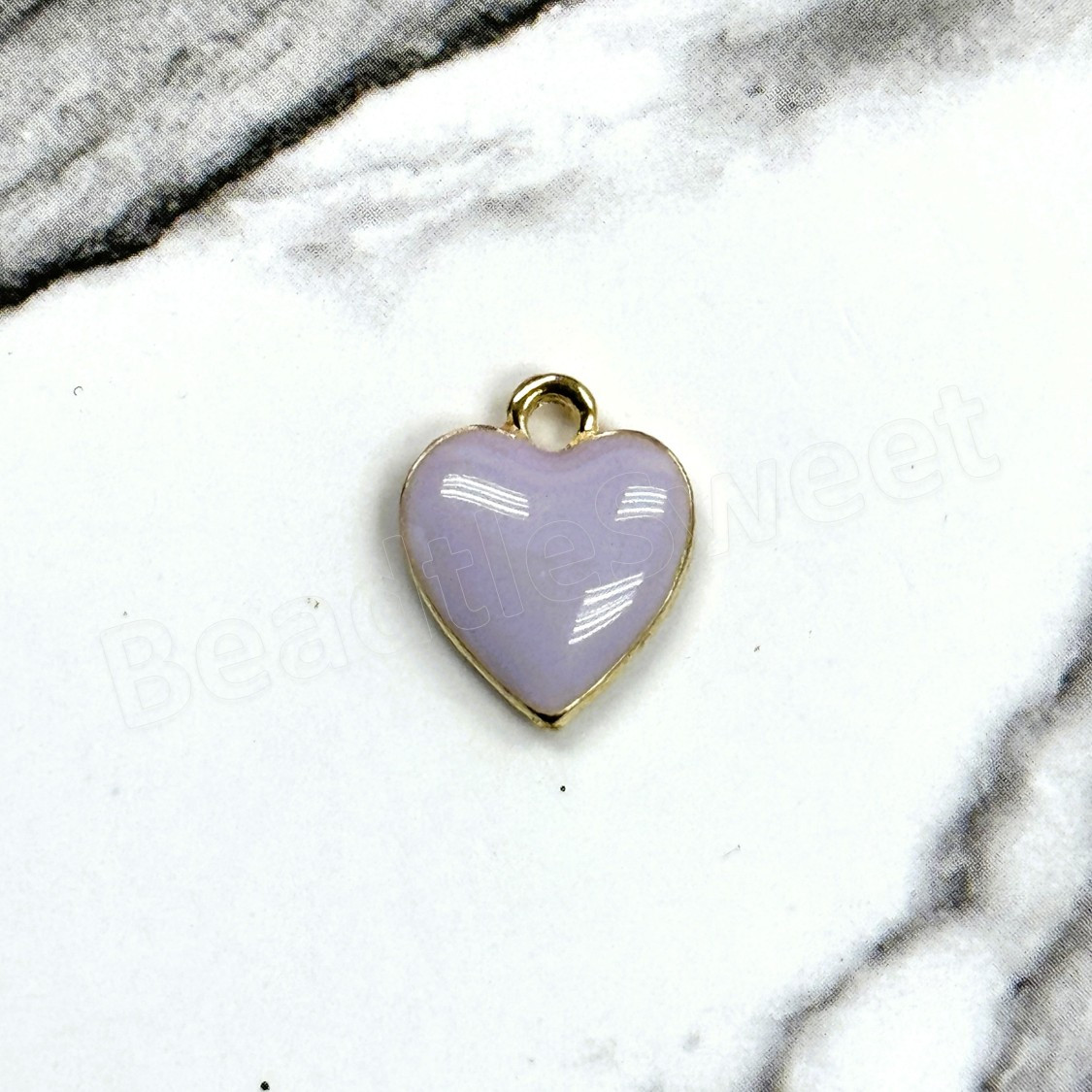 Charm - Heart (12x10mm, Purple)