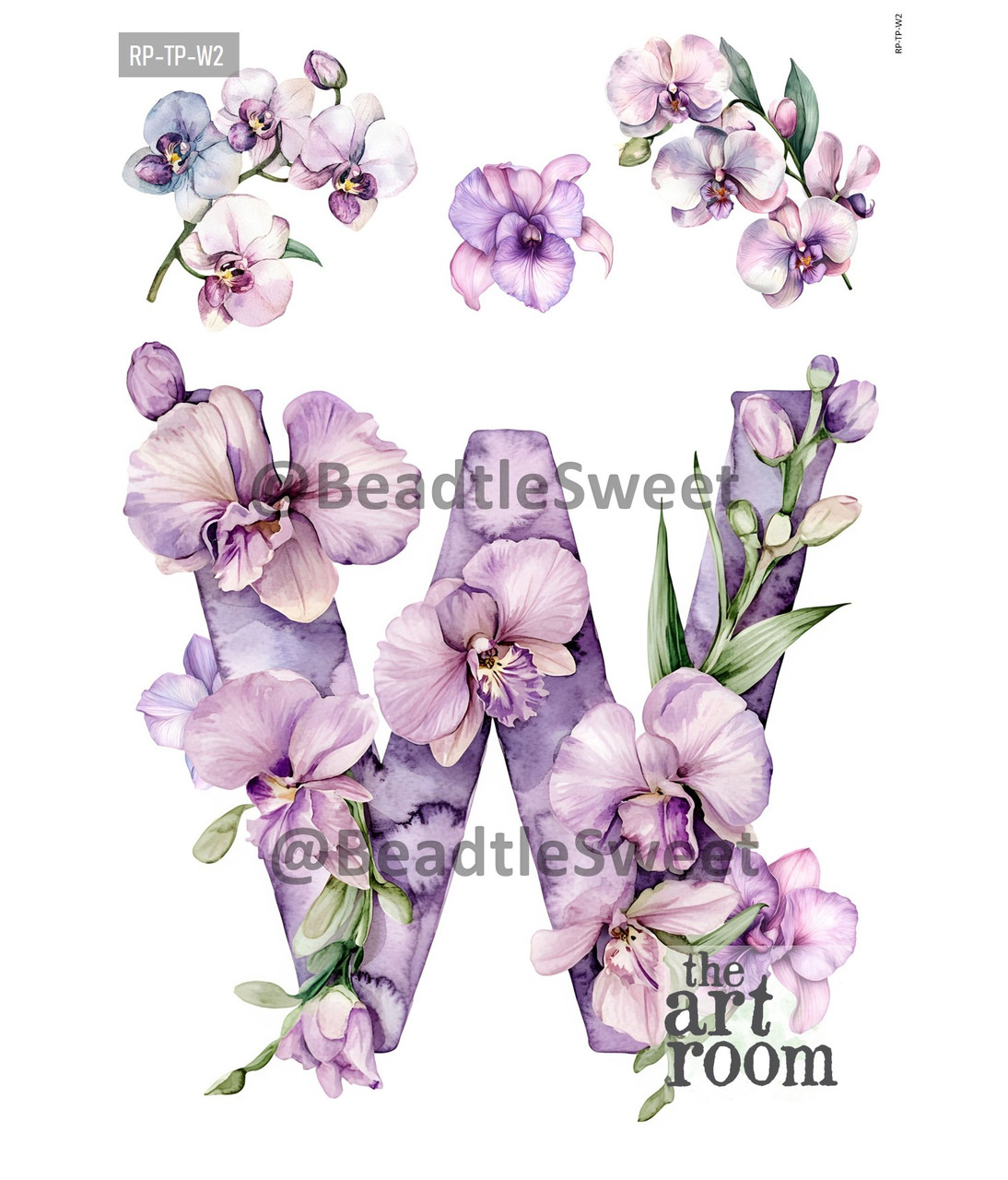 Letter W Rice Paper RP-TP-W2