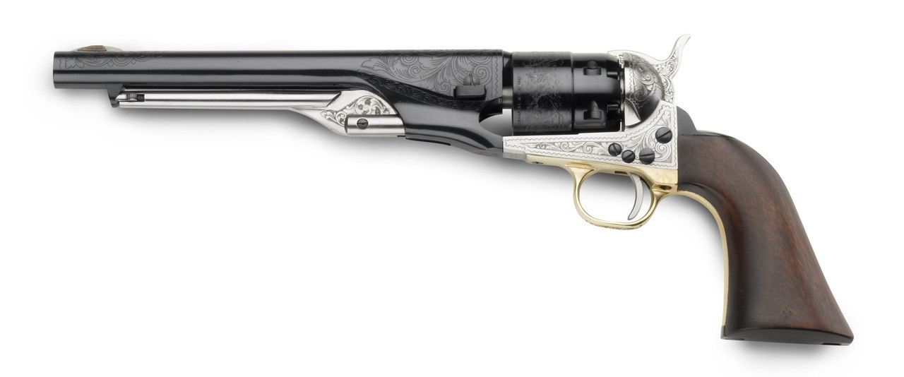 1860 Army Deluxe Engraved Old Silver/Blue .44 8