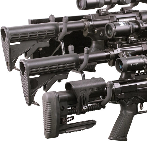 Horizontal Gun Rack for 3 Rifles - Slatwall - BB-HD105-3SW - Hold Up ...