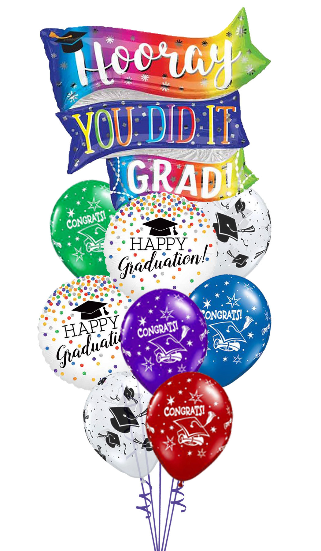Hooray! You Did It Grad! Bouquet - M & M Balloon Co. of Seattle