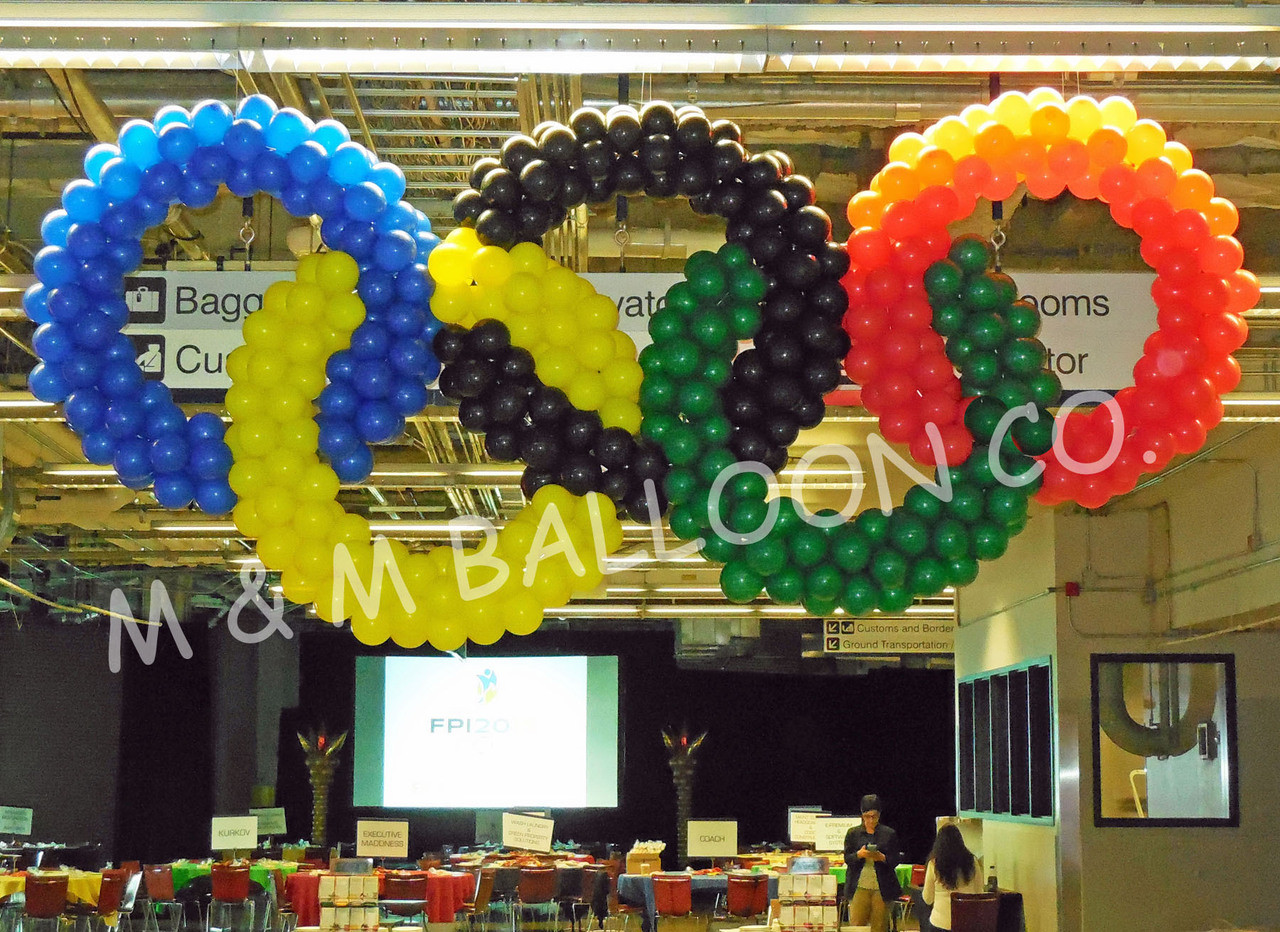 Olympic Theme - Olympic Rings - M & M Balloon Co. of Seattle