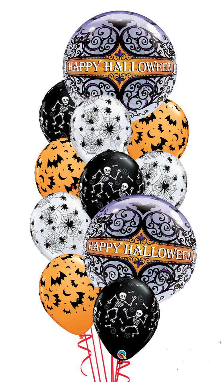 Halloween Bubble Spooky Gates Bouquet - M & M Balloon Co. of Seattle