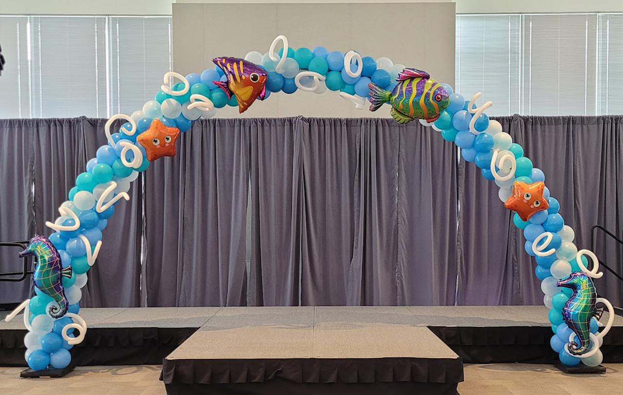 Under the Sea/Ocean Theme - Arch with Sea Creatures - M & M Balloon Co ...