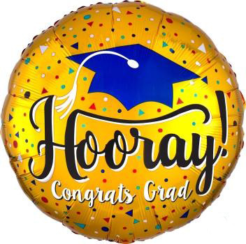 Jumbo Hooray! Congrats Grad! Gold - M & M Balloon Co. of Seattle
