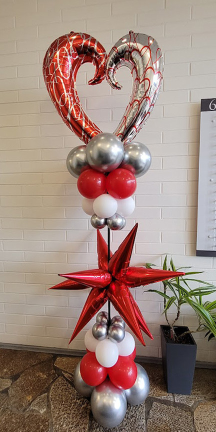 Valentine Open Heart Column - M & M Balloon Co. of Seattle
