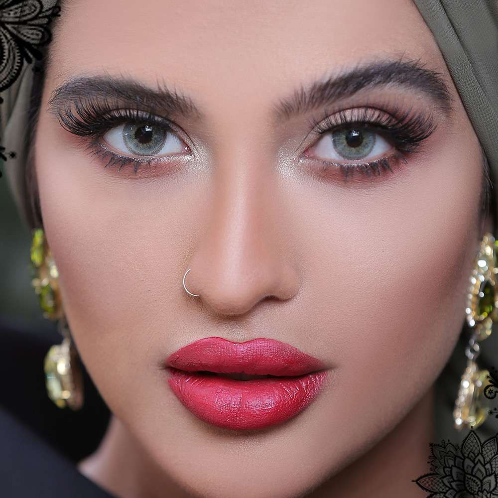 Nada Fadel Rain Lenses Gray Green | Shop now