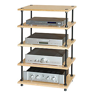 Salamander Archetype 5.0 - 5-Shelf Audio Rack - Real Maple Wood - Audio ...