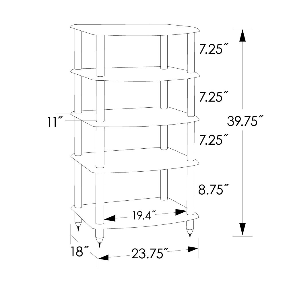Pangea Audio Vulcan 5-Shelf Audio Rack - Espresso Shelves - Open Box