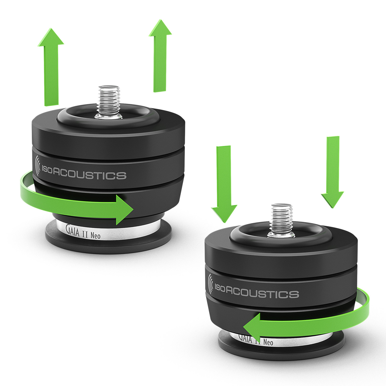 IsoAcoustics GAIA II Neo Speaker Isolators - Weight cap. 120 lbs - Set ...