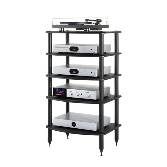 Pangea Audio Vulcan 5-Shelf Audio Rack - Carbon Fiber Shelves