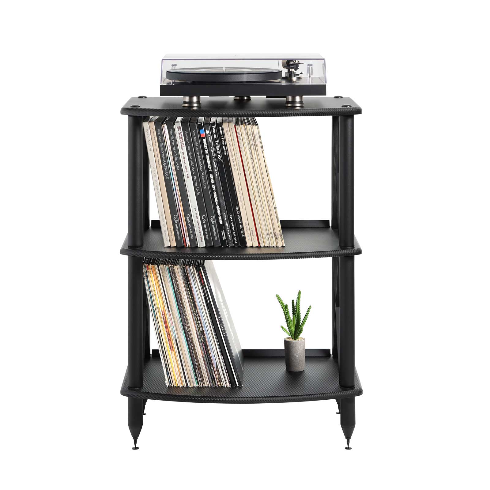 Pangea Audio Vulcan Turntable Stand - 2 LP Storage Shelves - Carbon ...