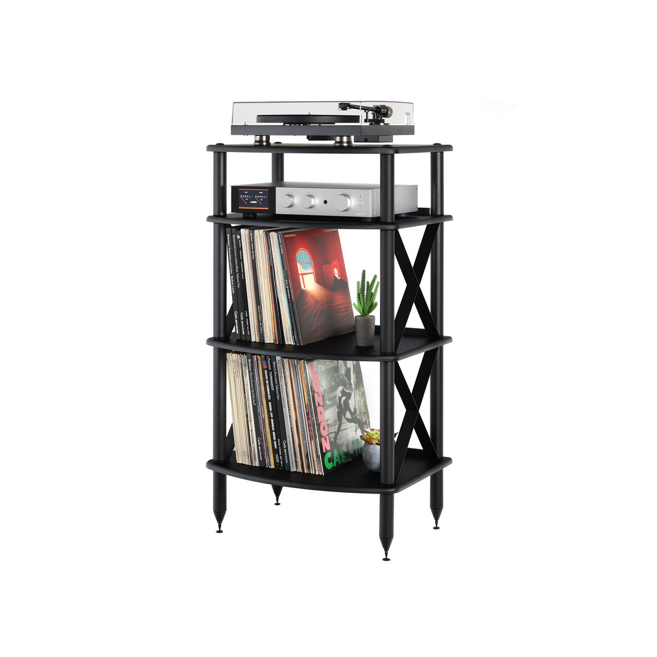 Pangea Audio Vulcan TTx2 Turntable Stand with Mega Vinyl Record Storage - Select Finishes