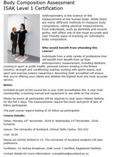 Body Composition Assessment - ISAK Level 1 Certification - Faculty of ...